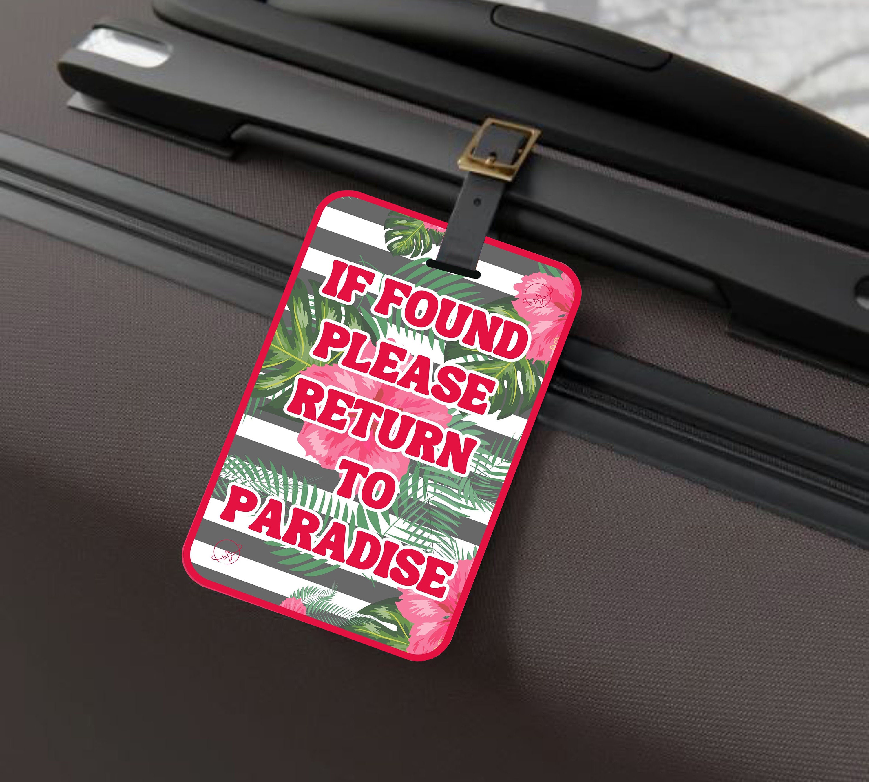 Printable Different Designs of Tropical Flowers Luggage Tags, Backpack ...