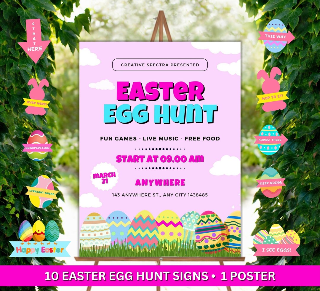 Editable Printable Easter Egg Hunt Kit Template Family DIY Fun Egg ...