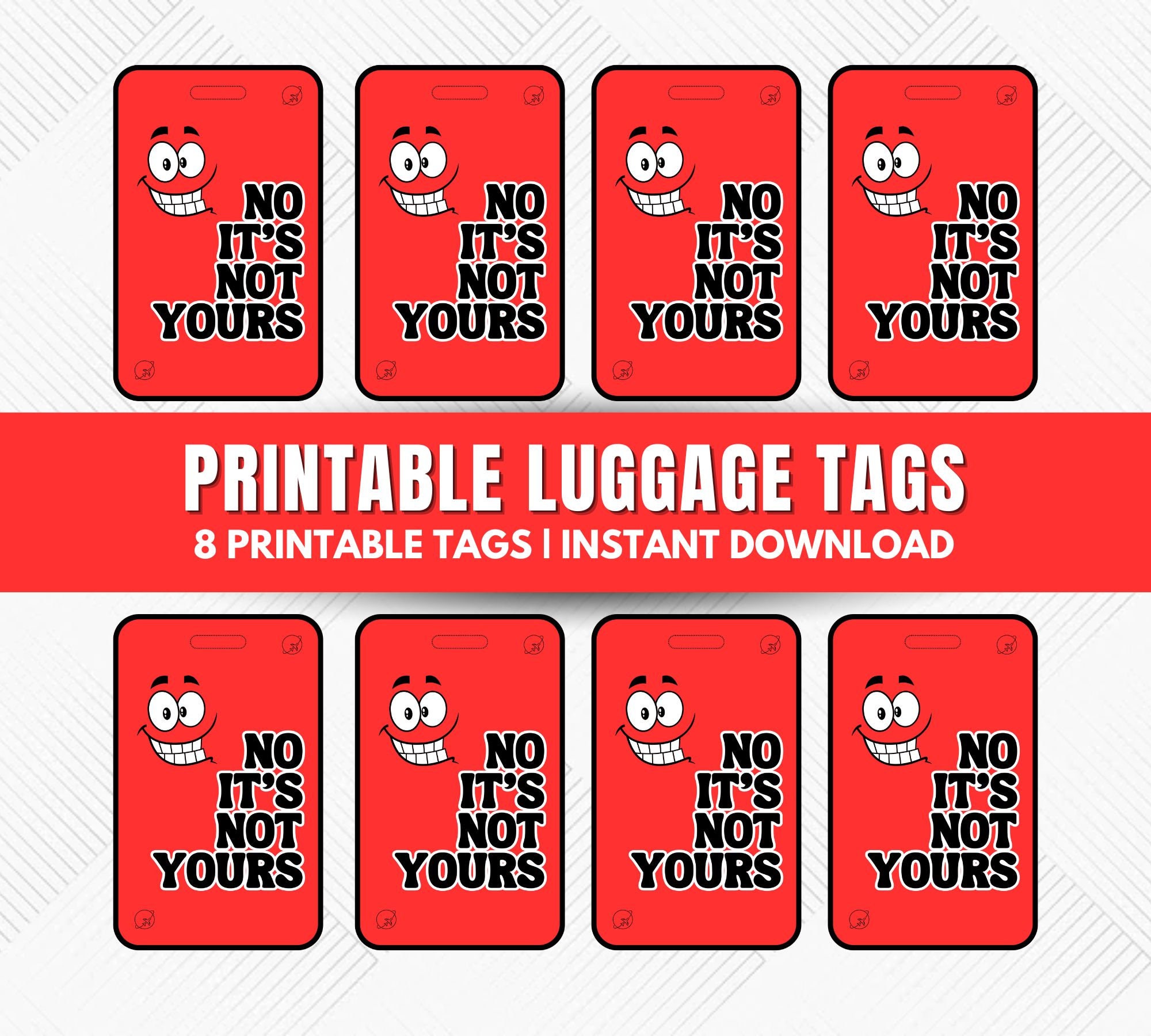 Printable Luggage Tags - Custom Travel Bag Labels for Weddings, Events ...