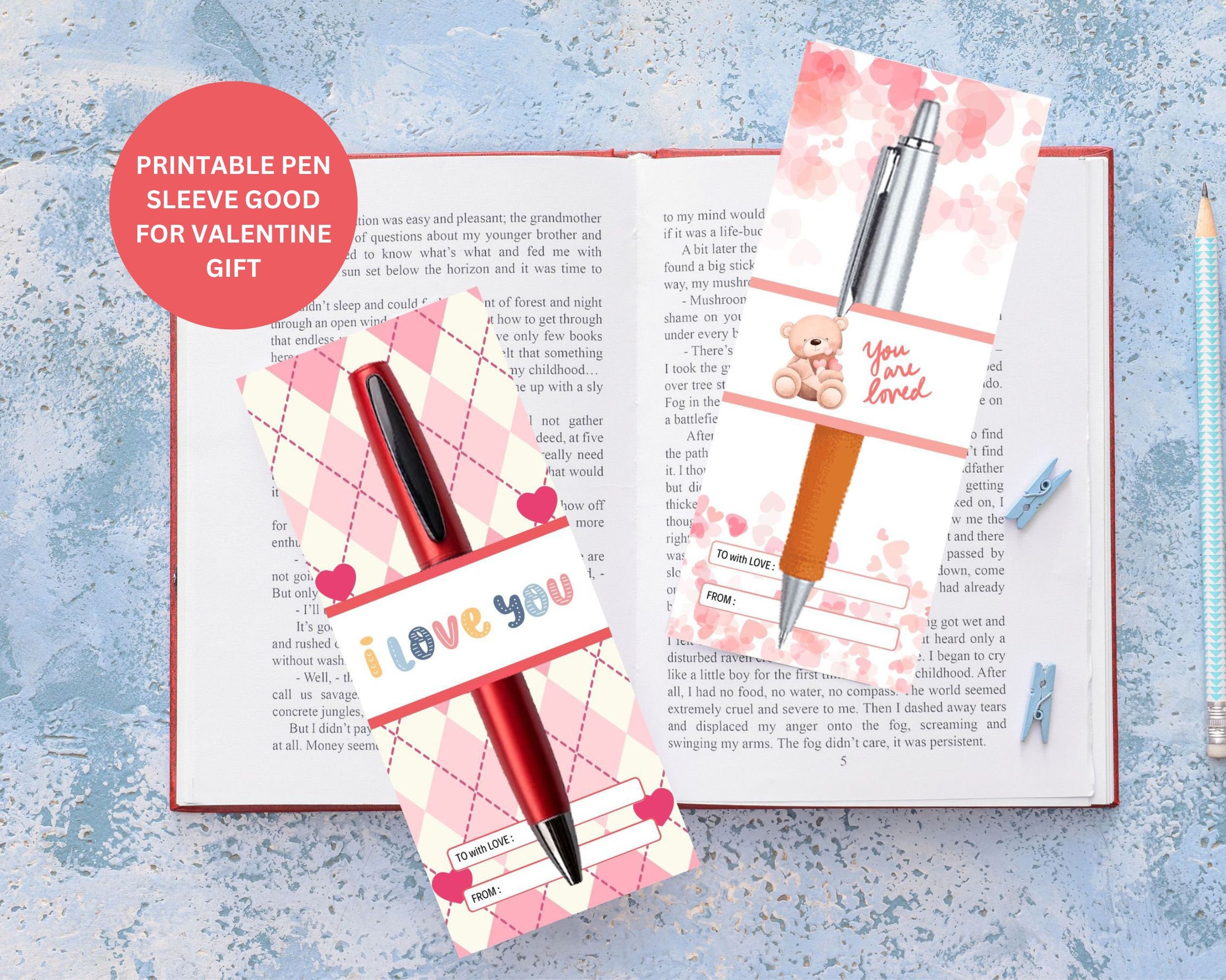 Printable Pen Sleeve Ballpen Holder Pen Gift Label Giveaway for ...