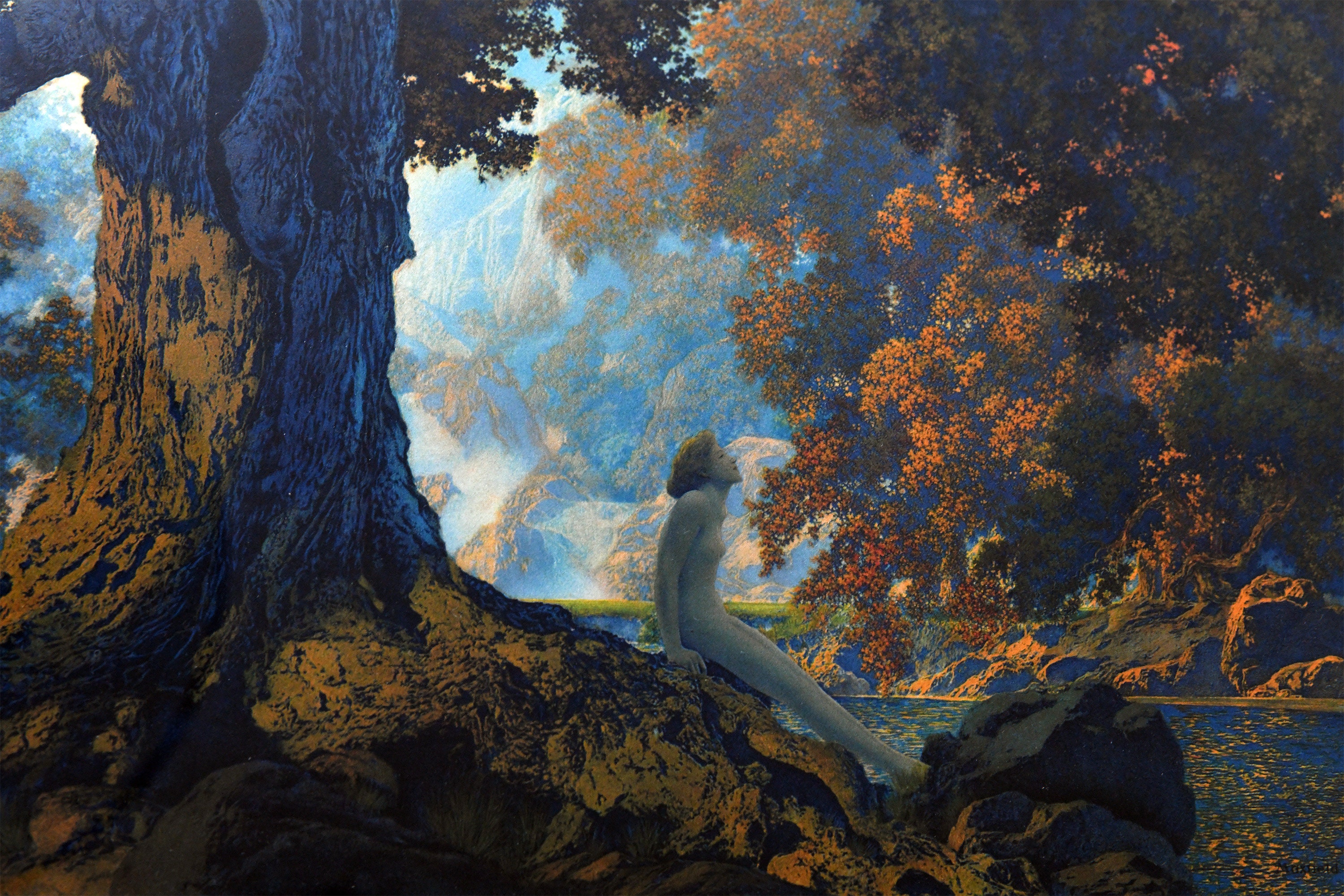 Original Maxfield Parrish Print Dreaming 1928 - Etsy