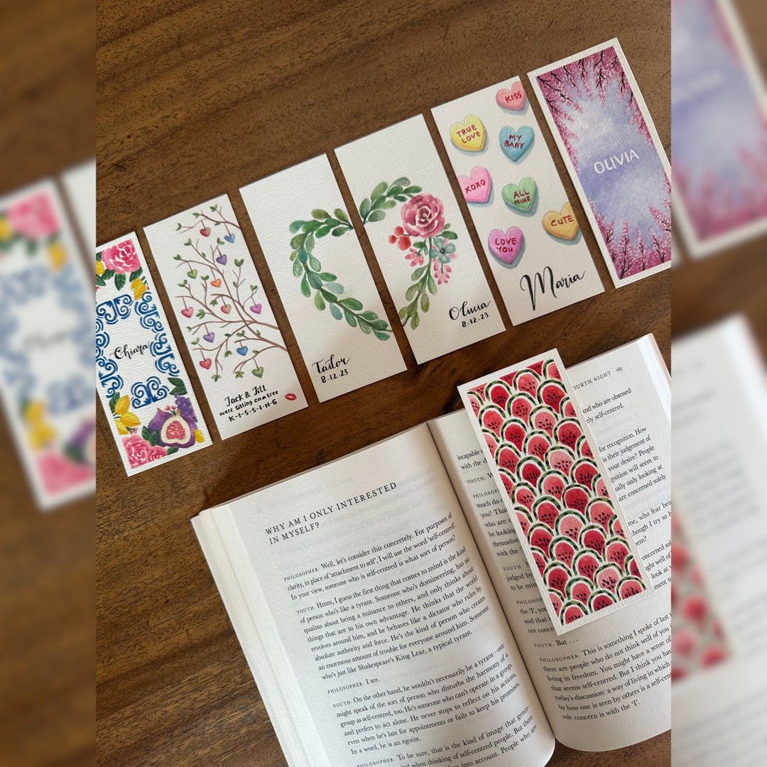 Watercolor Handpainted Bookmark Custom Personalized Bookmark Gift for ...