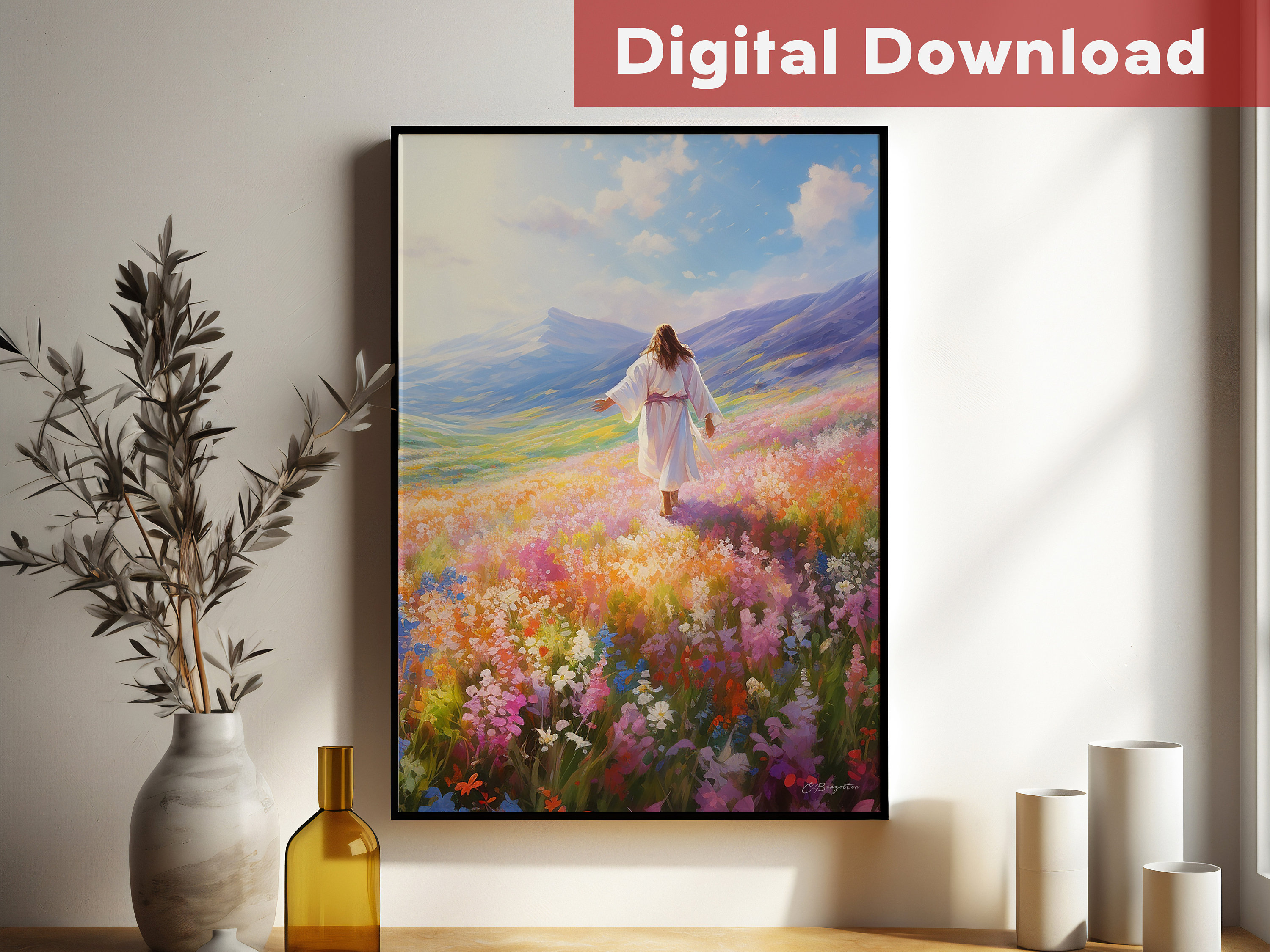 Rest in Jesus Digital Download Jesus Christ Walking Bible Art Christian ...