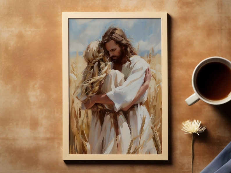 Healing Embrace blonde Digital Download Jesus Embracing Woman Christian ...