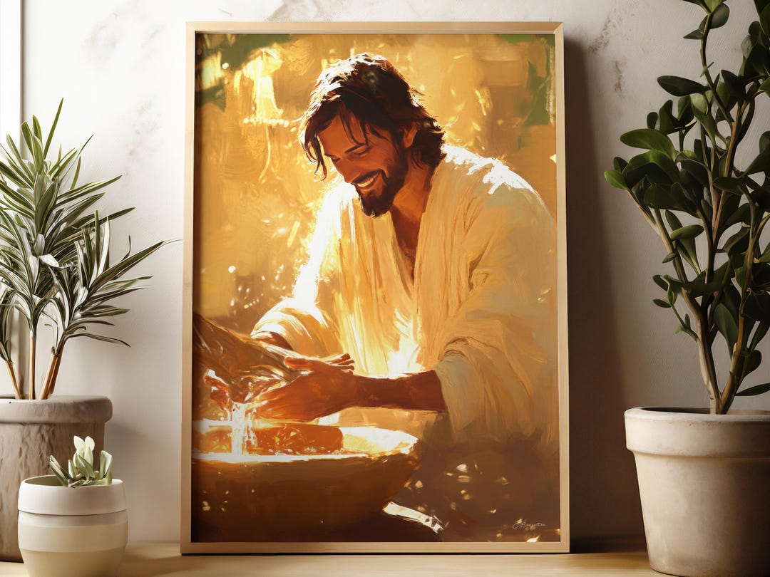 Humble King | Digital Download | Jesus Washing Feet | Christian Art ...
