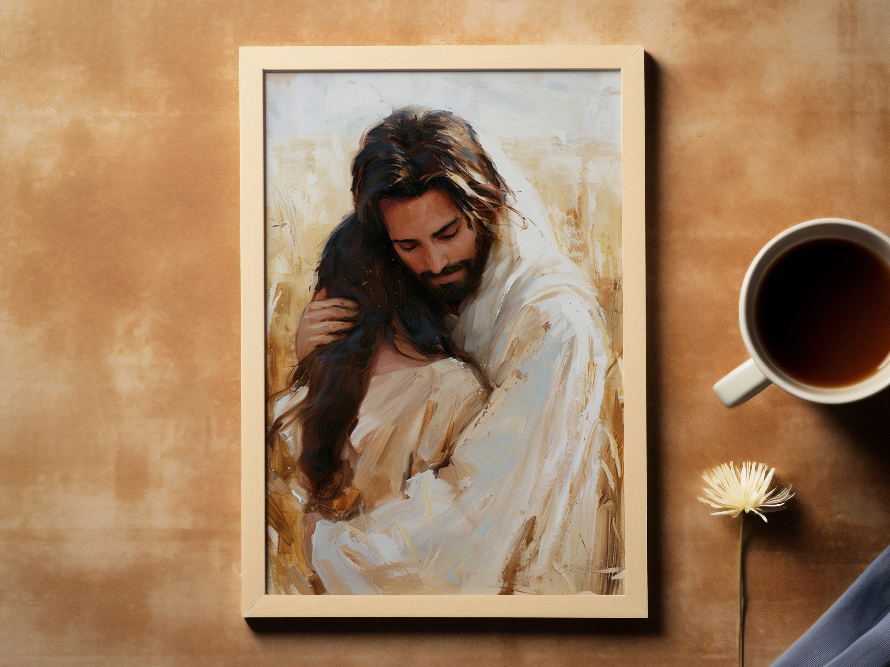 Healing Embrace | Digital Download | Jesus Embracing Woman | Christian ...