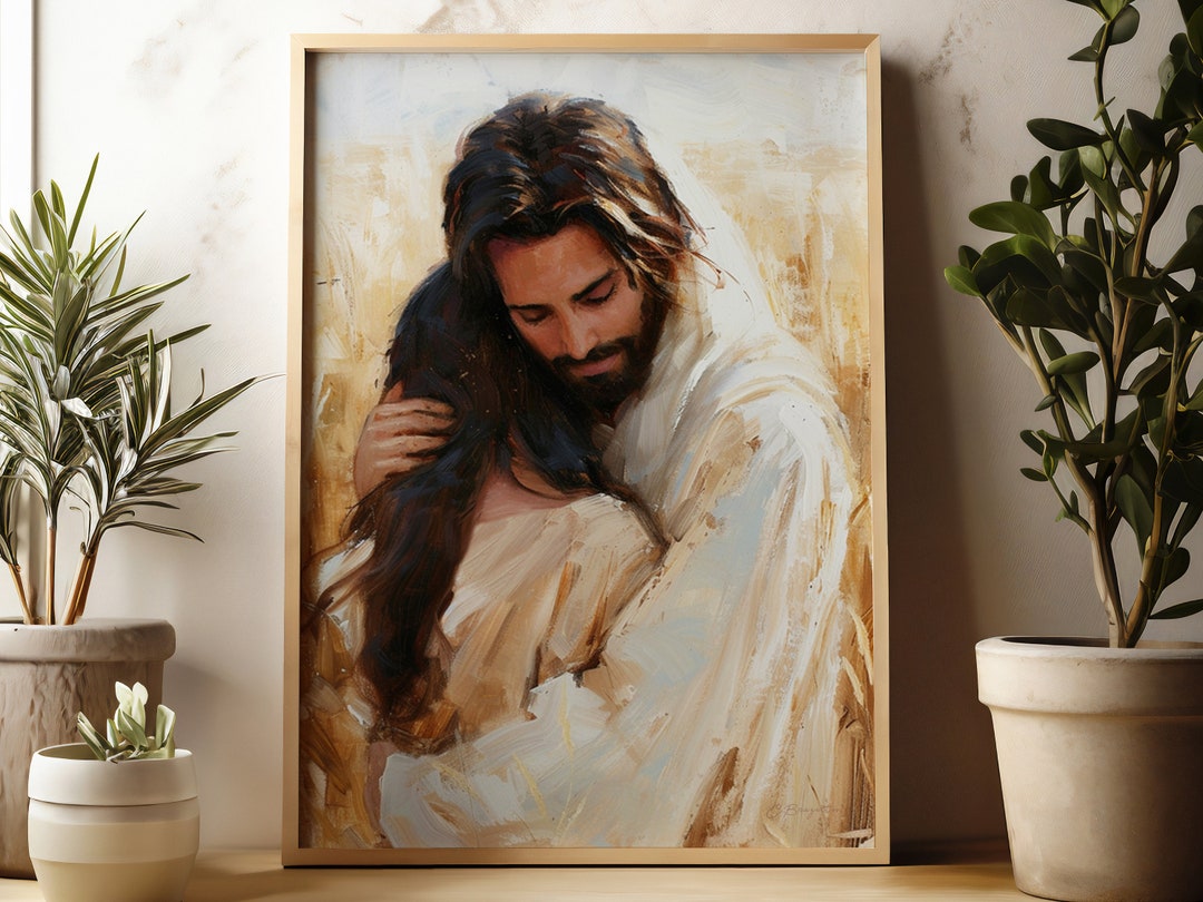 Healing Embrace | Digital Download | Jesus Embracing Woman | Christian ...