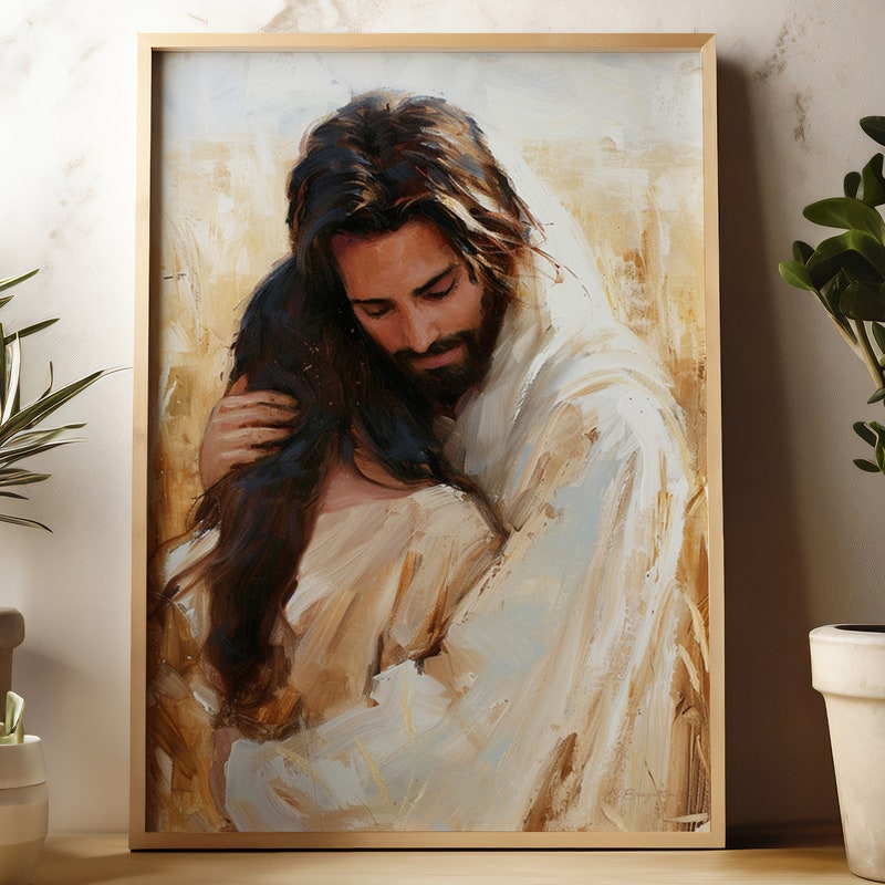 Jesus Hugging Woman - Etsy
