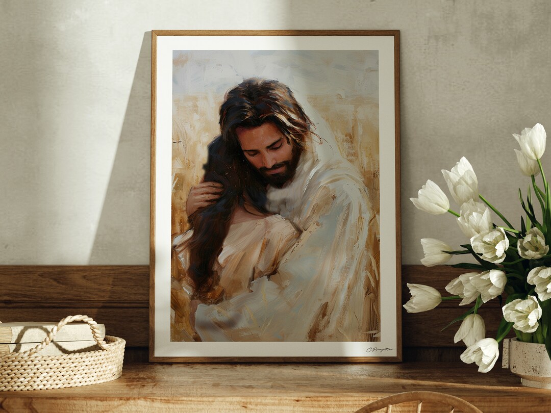 Healing Embrace | Handmade Fine Art Print | Jesus Christ Portrait | God ...