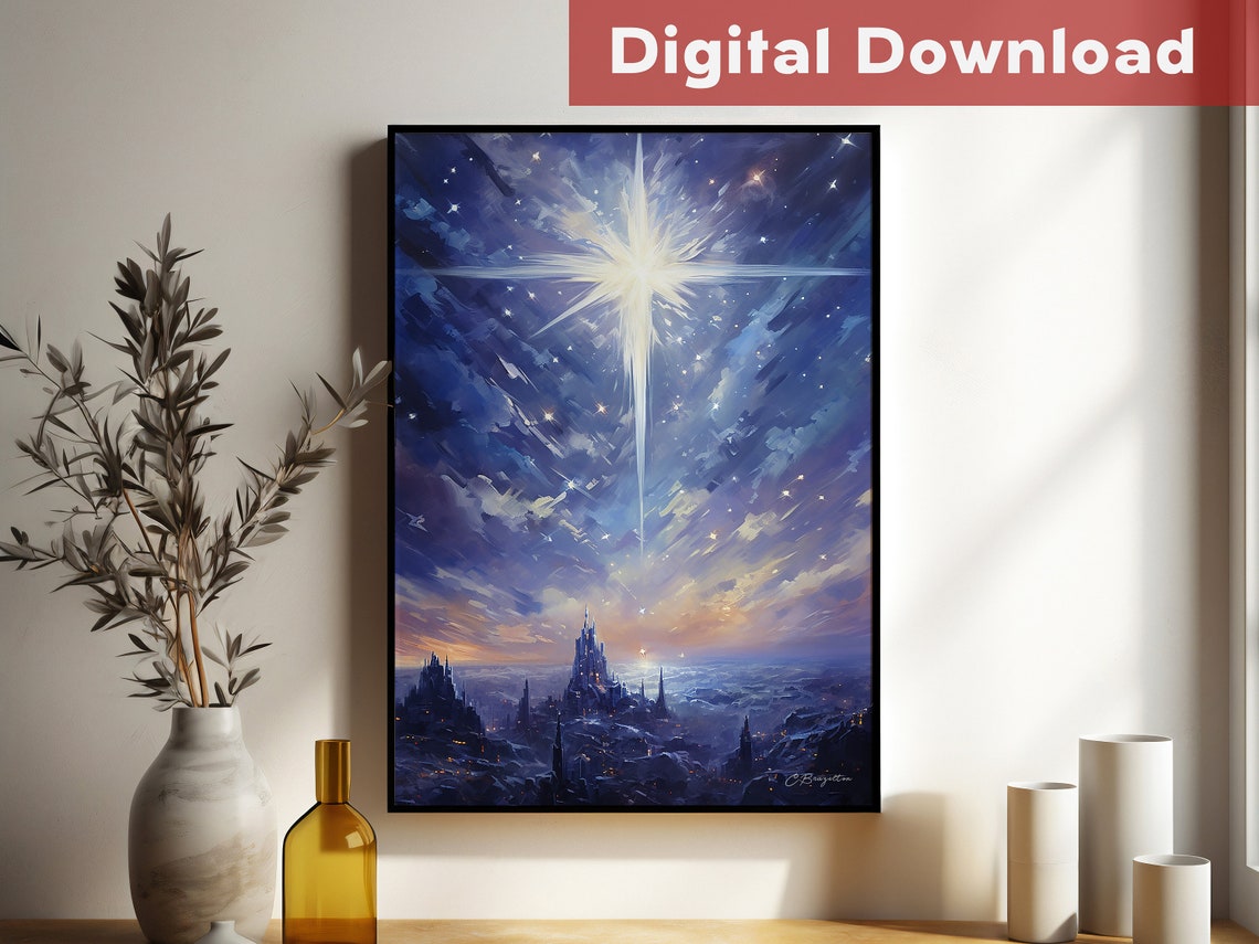 The Christmas Star | Digital Download | Birth of Jesus | Bible Art ...