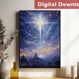 The Christmas Star | Digital Download | Birth of Jesus | Bible Art ...