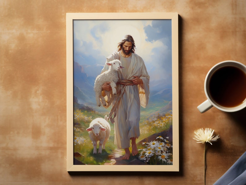 The Good Shepherd #2 | Christian Art | Bible Art | Jesus Art | Digital ...