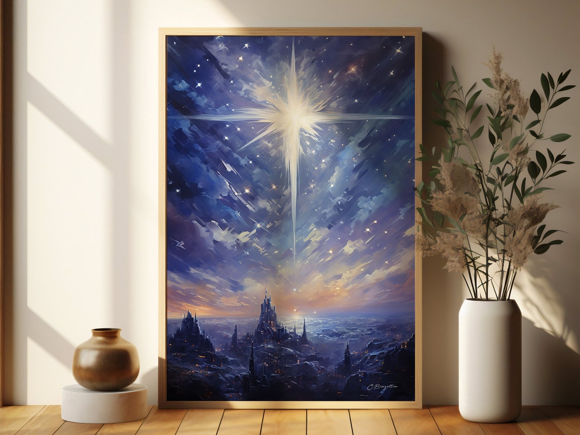 The Christmas Star | Digital Download | Birth of Jesus | Bible Art ...