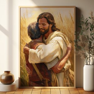 He Heard My Cry | Digital Download | Jesus Christ Hugging Man | Bible ...