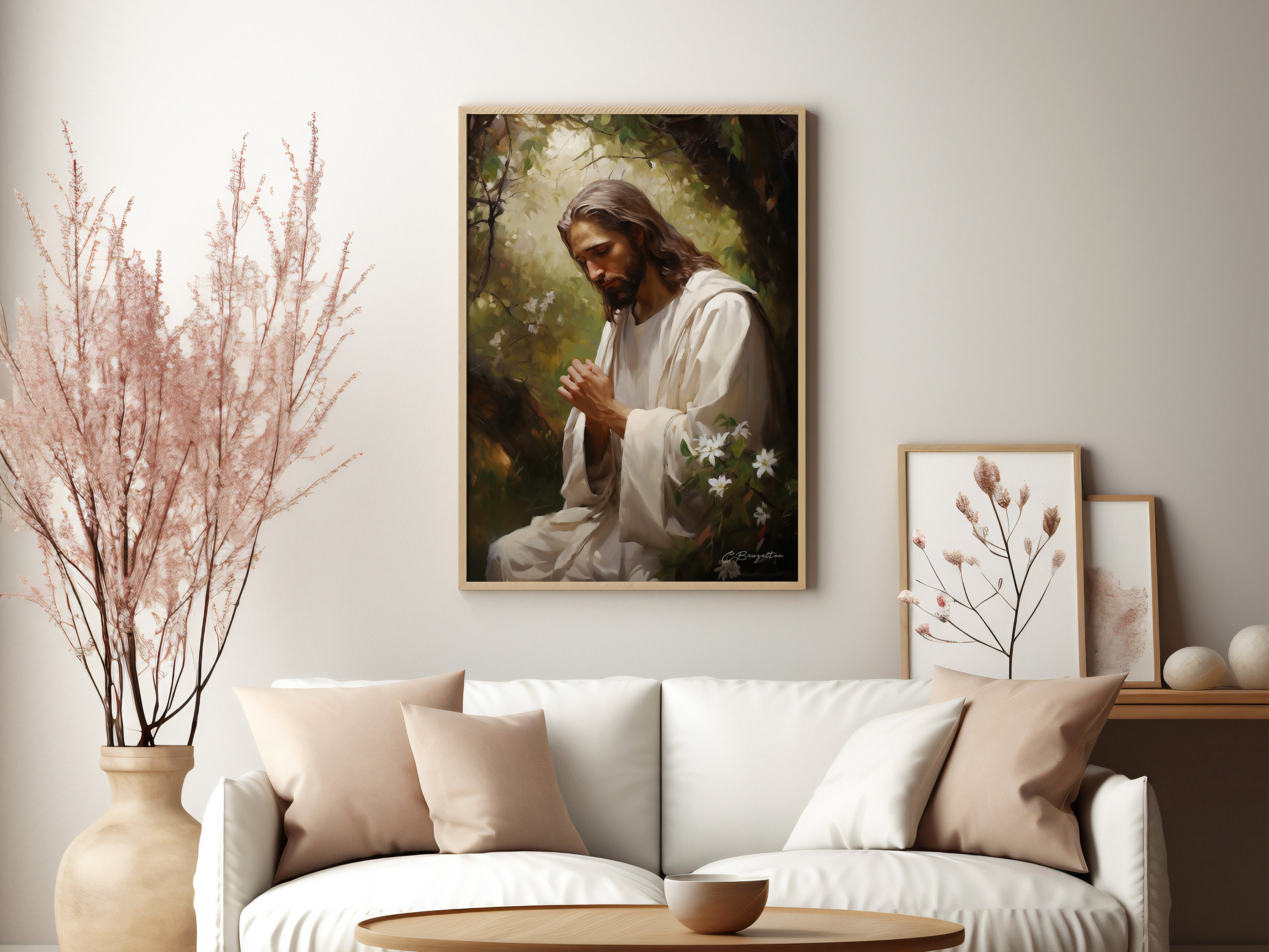 Jesus Prays #5 | Digital Download | Jesus Wall Art | Come Unto Me | the ...