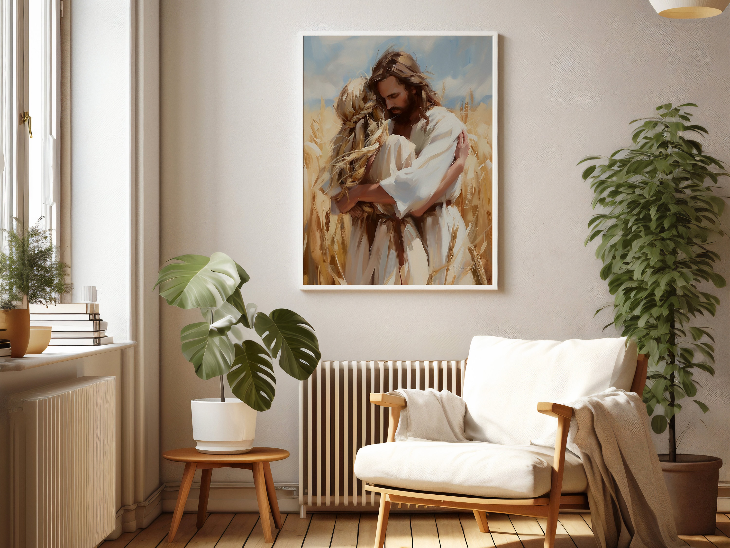 Healing Embrace blonde Digital Download Jesus Embracing Woman Christian ...