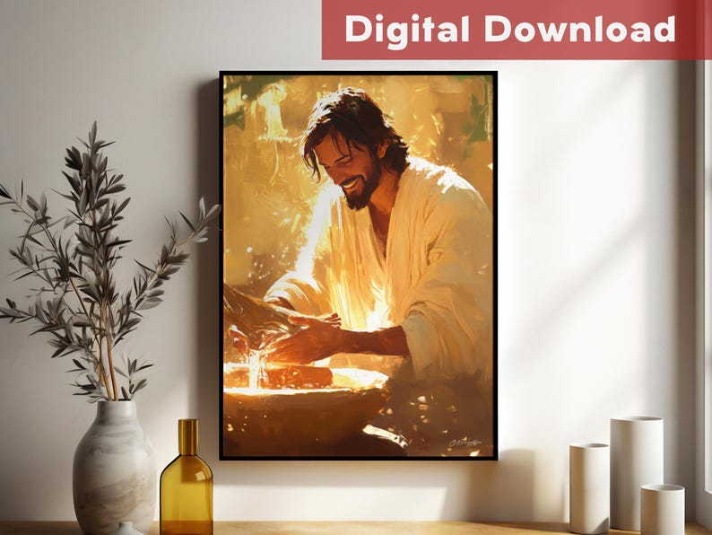 Humble King | Digital Download | Jesus Washing Feet | Christian Art ...