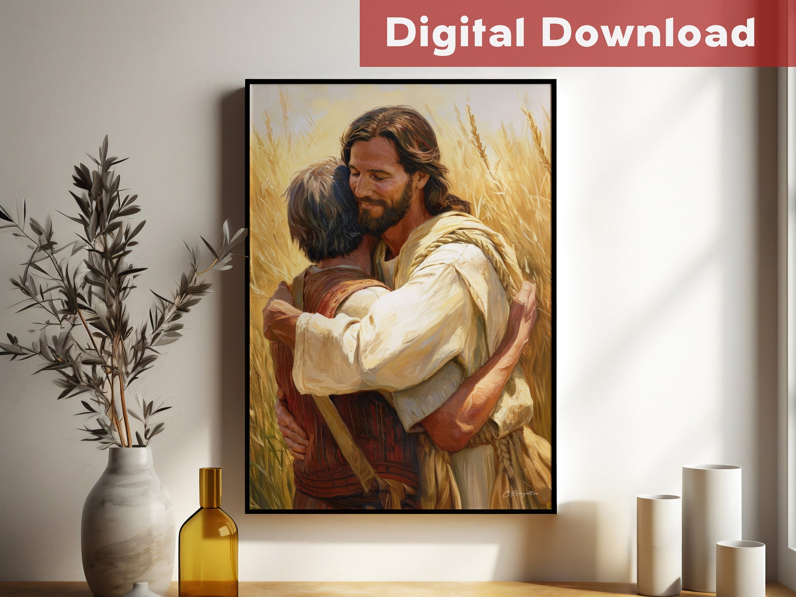 He Heard My Cry | Digital Download | Jesus Christ Hugging Man | Bible ...
