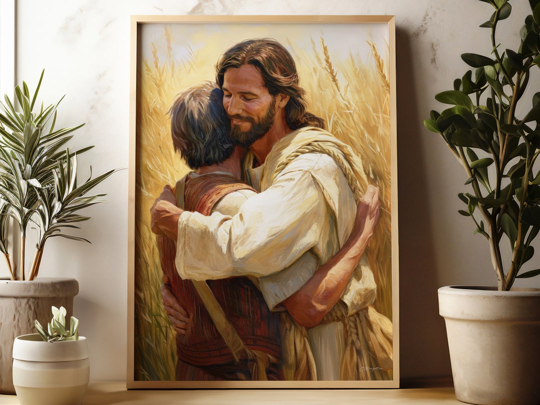 He Heard My Cry | Digital Download | Jesus Christ Hugging Man | Bible ...