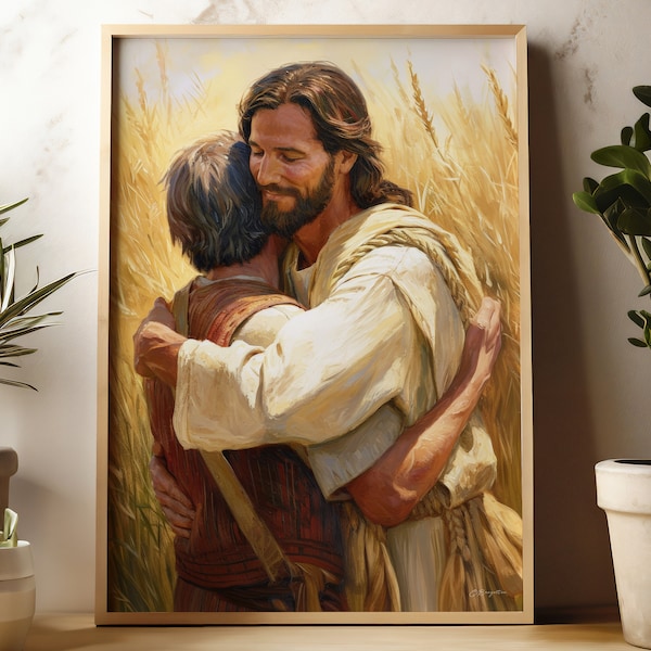 Jesus Hugging Man - Etsy