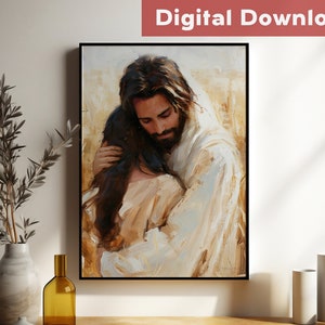 Healing Embrace | Digital Download | Jesus Embracing Woman | Christian ...
