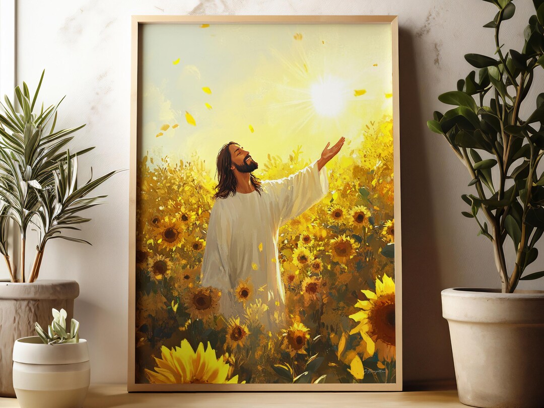 Come to His Light | Sunflower Poster Bible Verse Wall Art Gift Trendy ...