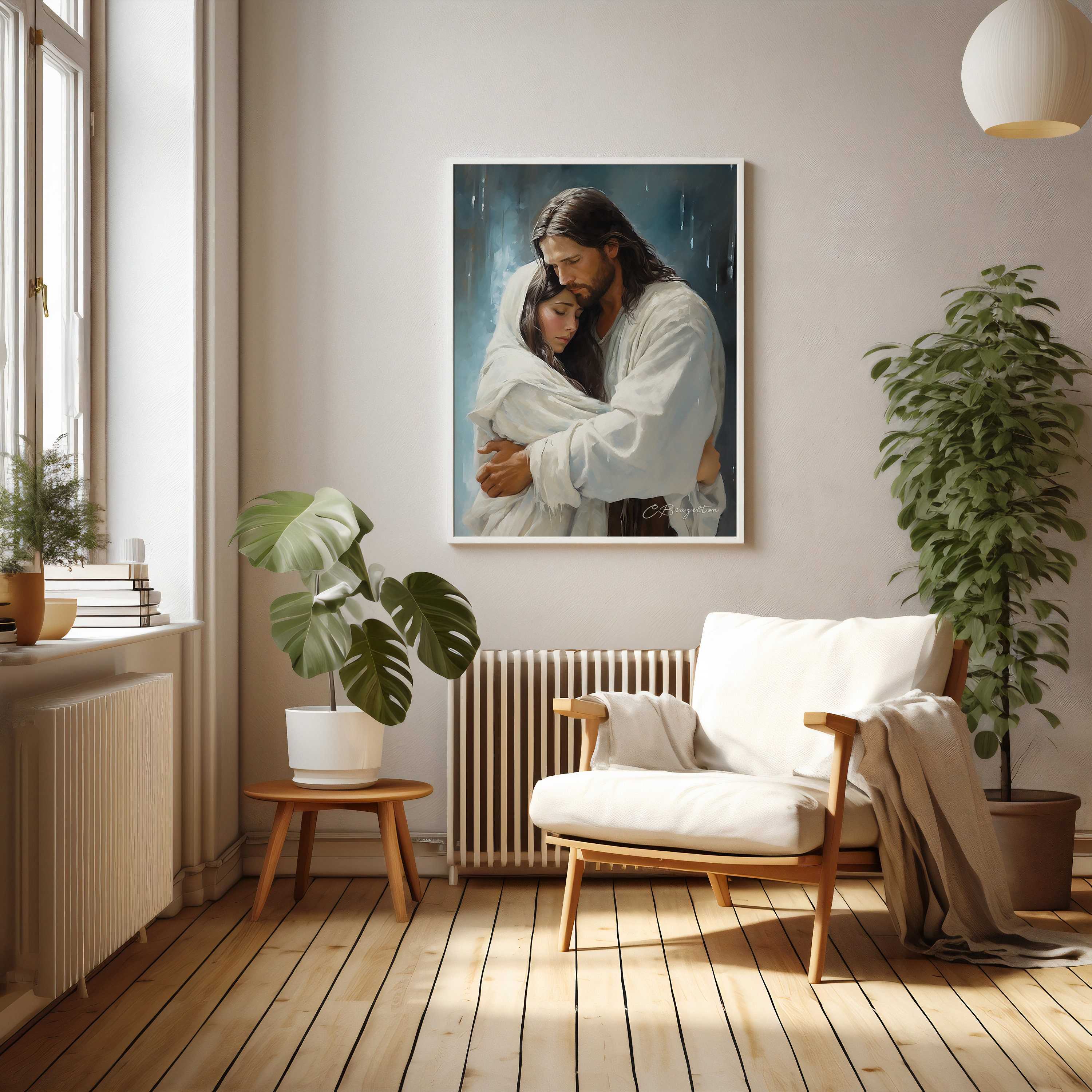 Comfort in the Cold Digital Download Jesus Christ Comforting Bible Art ...