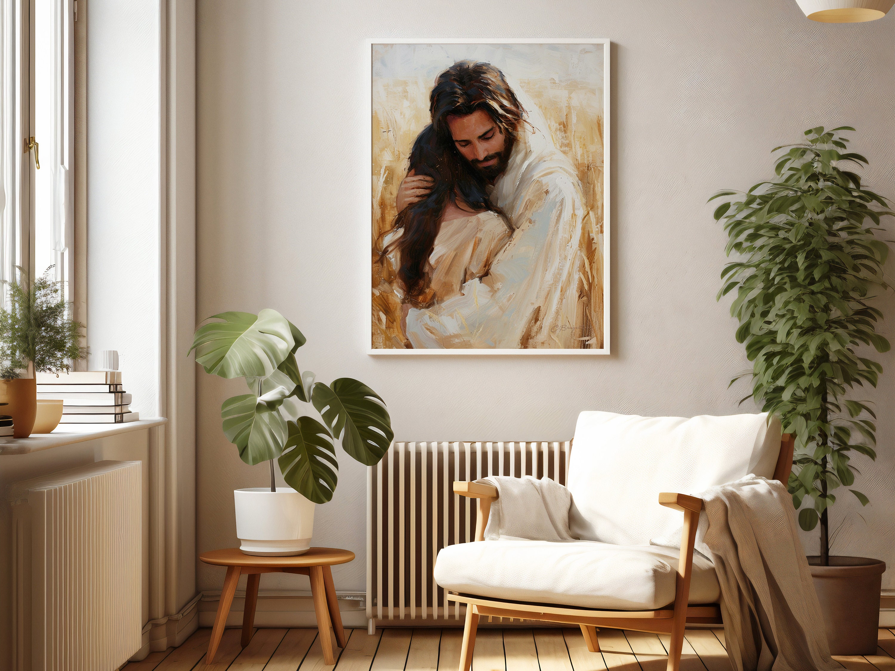 Healing Embrace | Digital Download | Jesus Embracing Woman | Christian ...