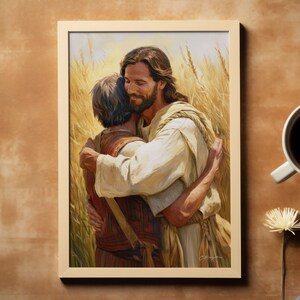 He Heard My Cry | Digital Download | Jesus Christ Hugging Man | Bible ...