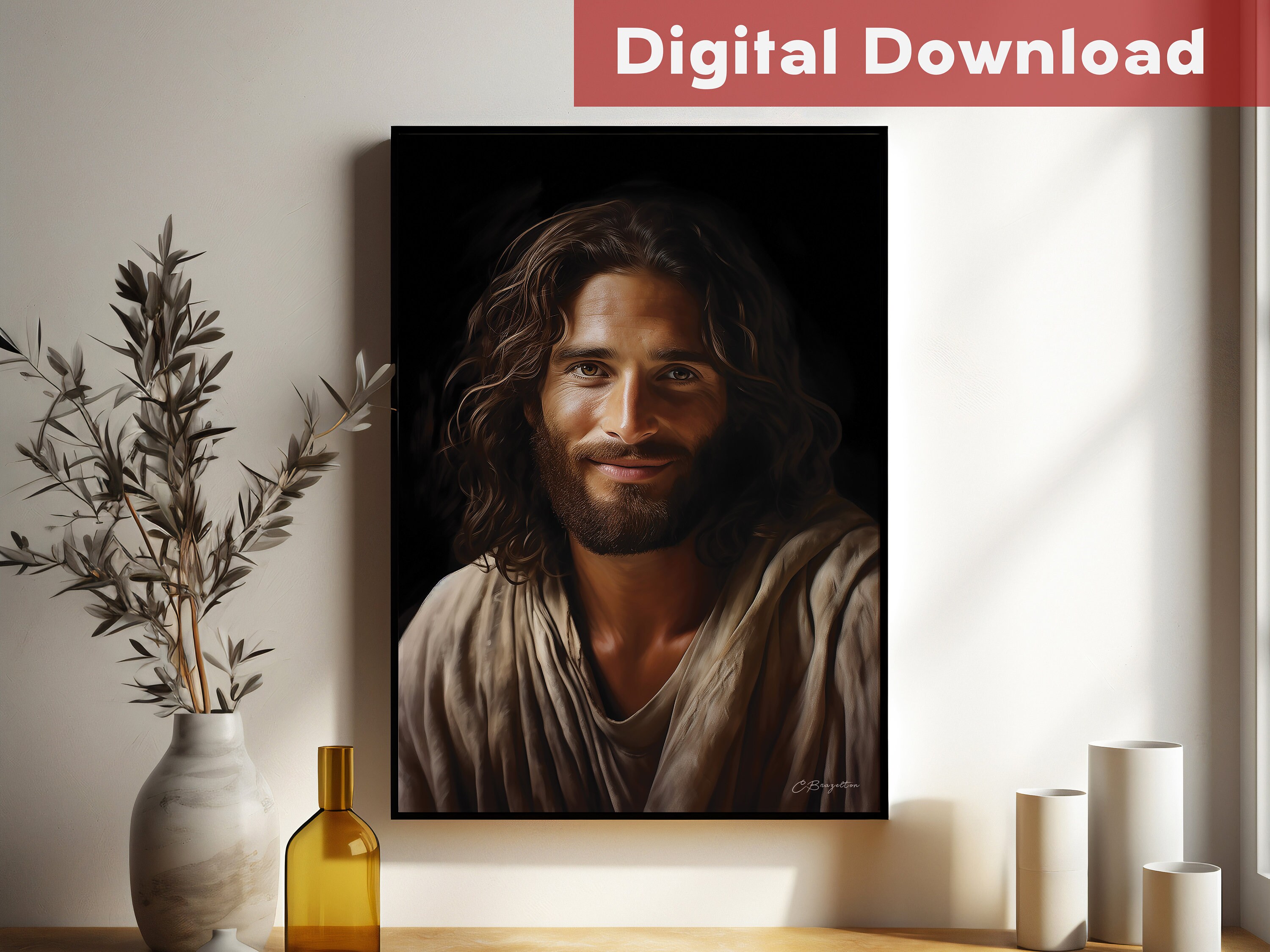 Humble Savior Digital Download Bible Art Christian Art Jesus Painting ...