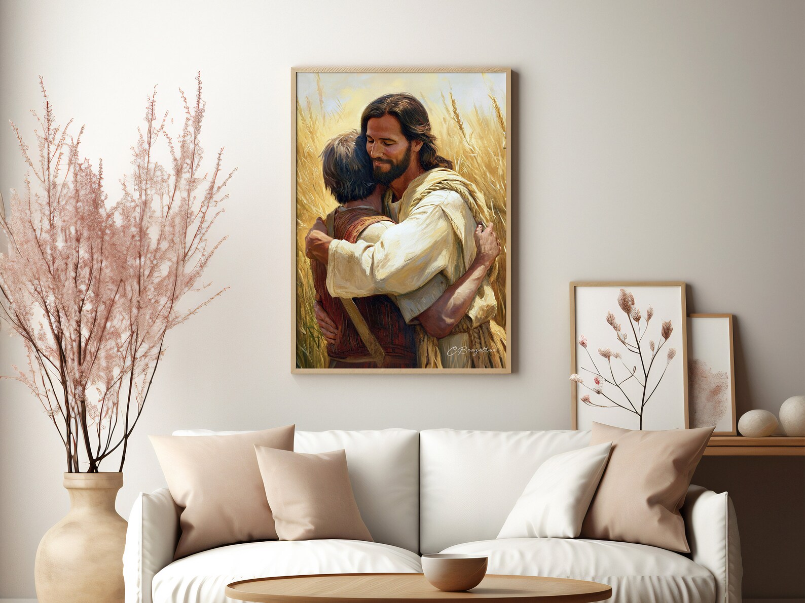 He Heard My Cry Digital Download Jesus Christ Hugging Man Bible Art ...