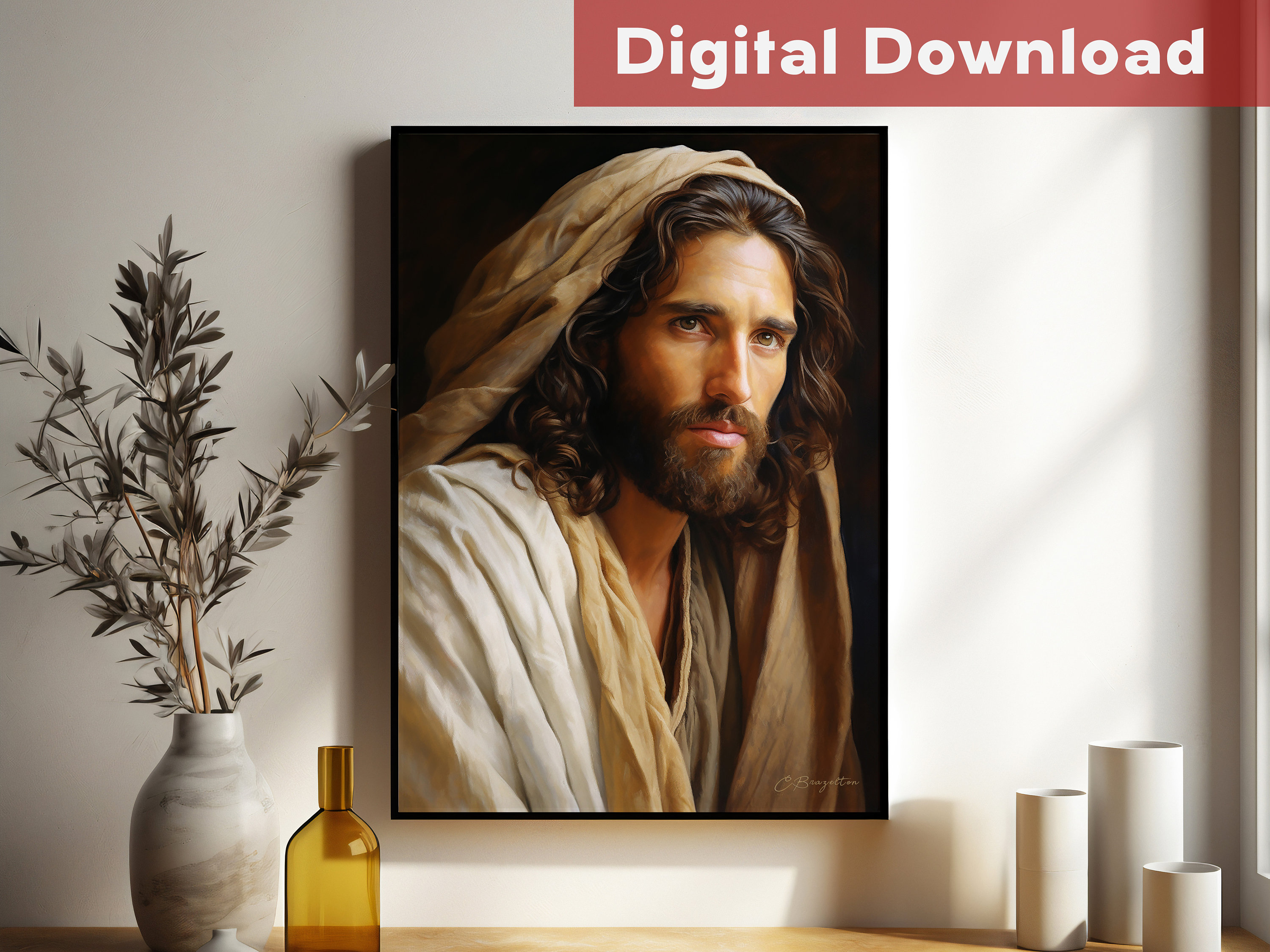 Portrait of Christ Digital Download Bible Art Christian Art Jesus ...