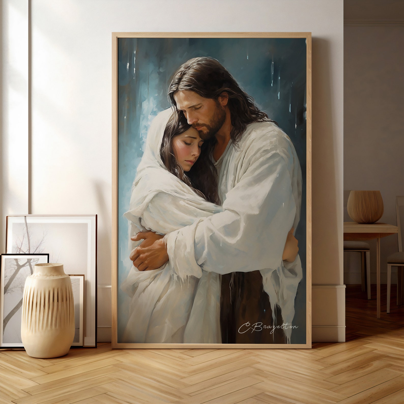 Comfort in the Cold Digital Download Jesus Christ Comforting Bible Art ...