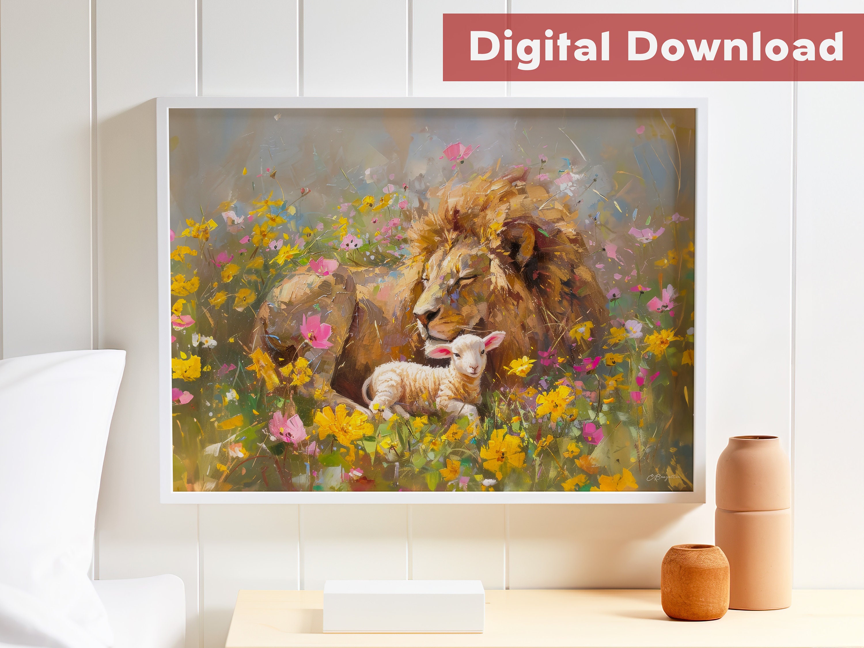 The Lion and the Lamb Digital Download Jesus Lamb of God Lost Lamb the ...