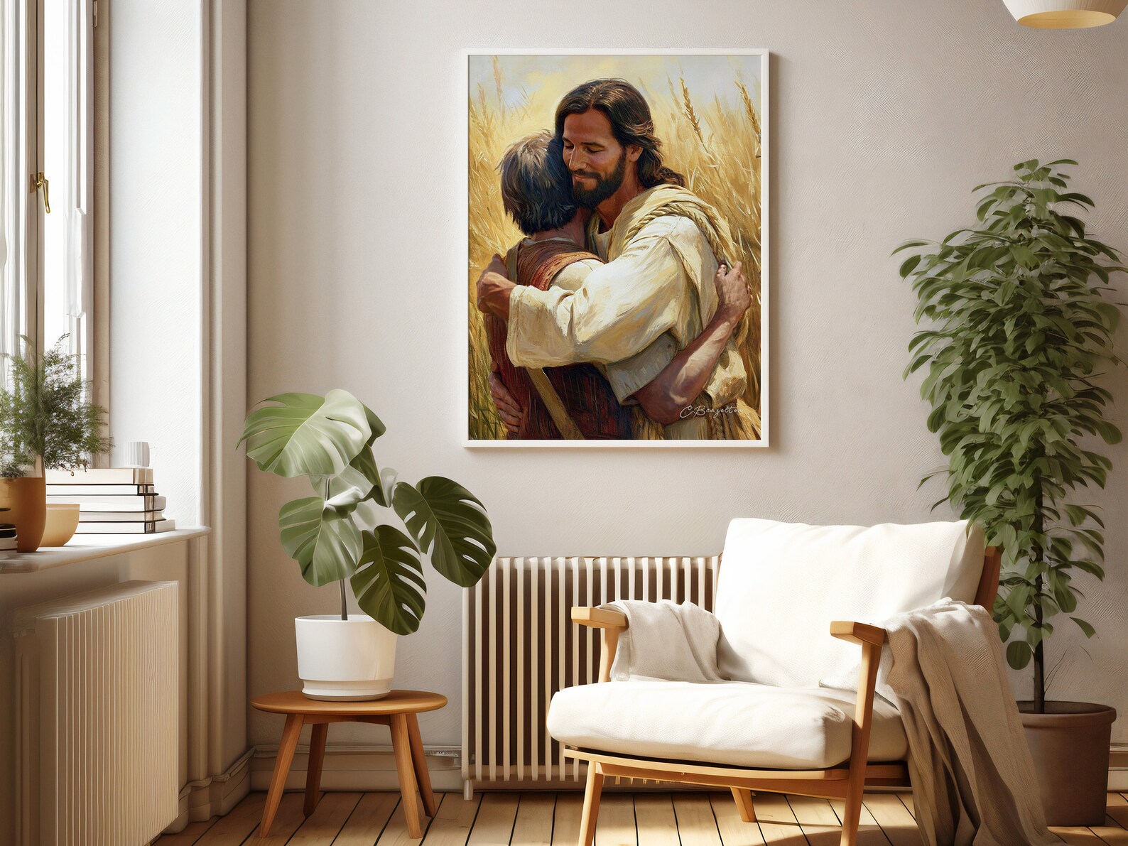 He Heard My Cry Digital Download Jesus Christ Hugging Man Bible Art ...