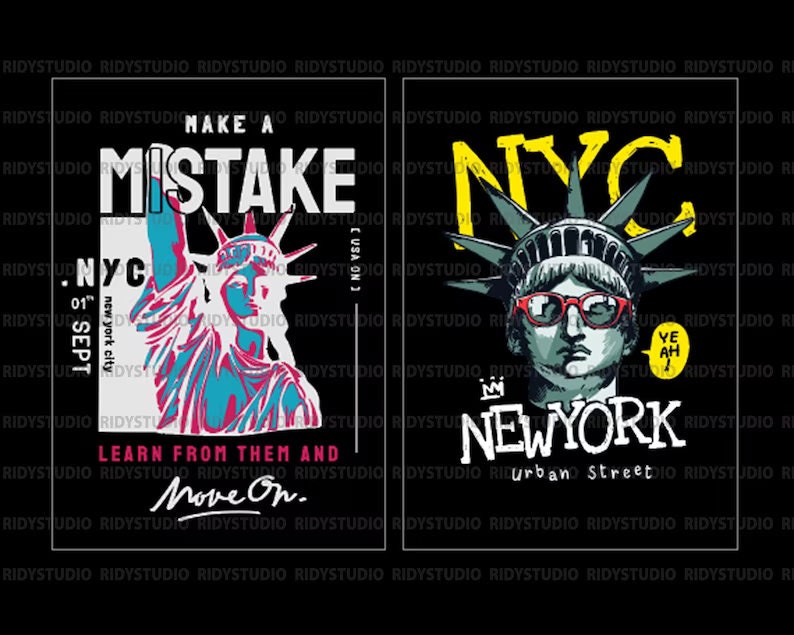 T-shirt Designs Bundle, New York City, Brooklyn Design Bundle ...