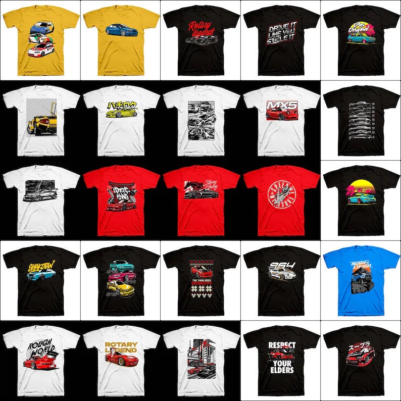 150 Car T-shirt Designs DTG DTF Screen Printing T-shirt Print Download ...