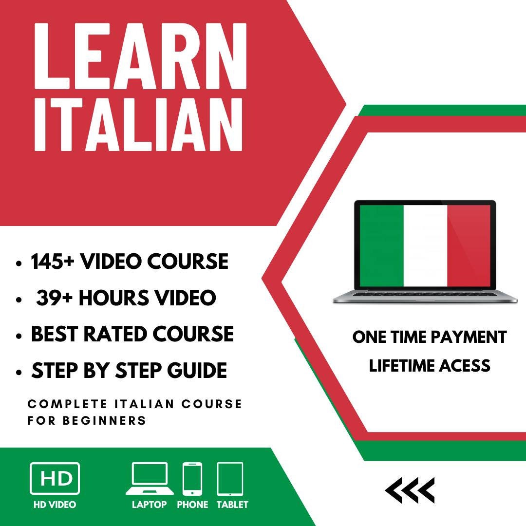Learn Italian for Beginners 145 Lessons Video Tutorial Learn Language ...