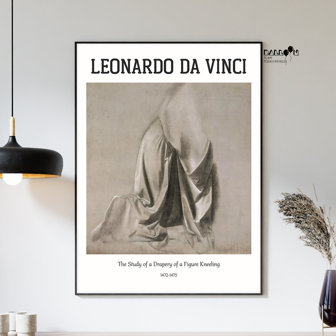 Leonardo Da Vinci, the Study of a Drapery of a Figure Kneeling, 1472 ...