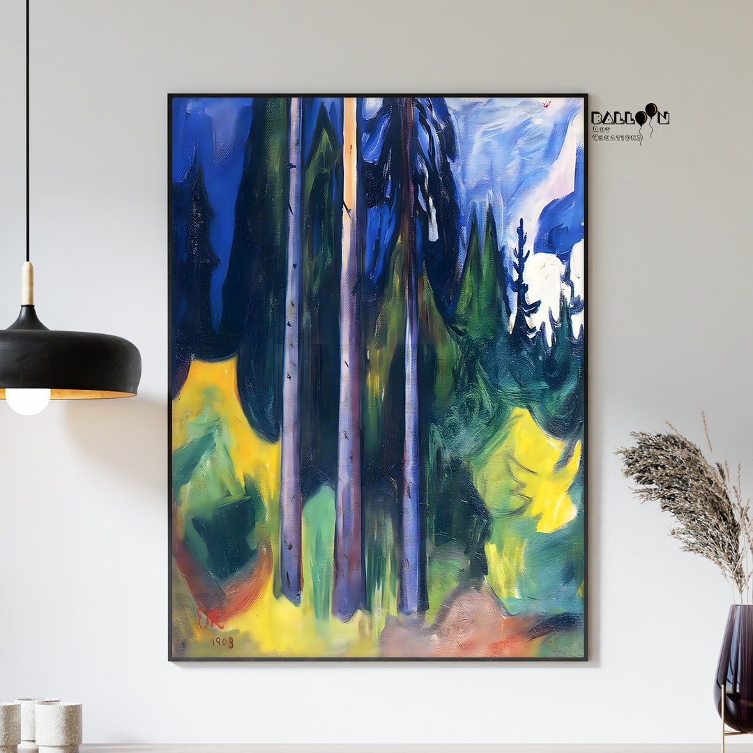 Edvard Munch, Forest, 1903, Edvard Munch Print, Portrait Art, Landscape ...