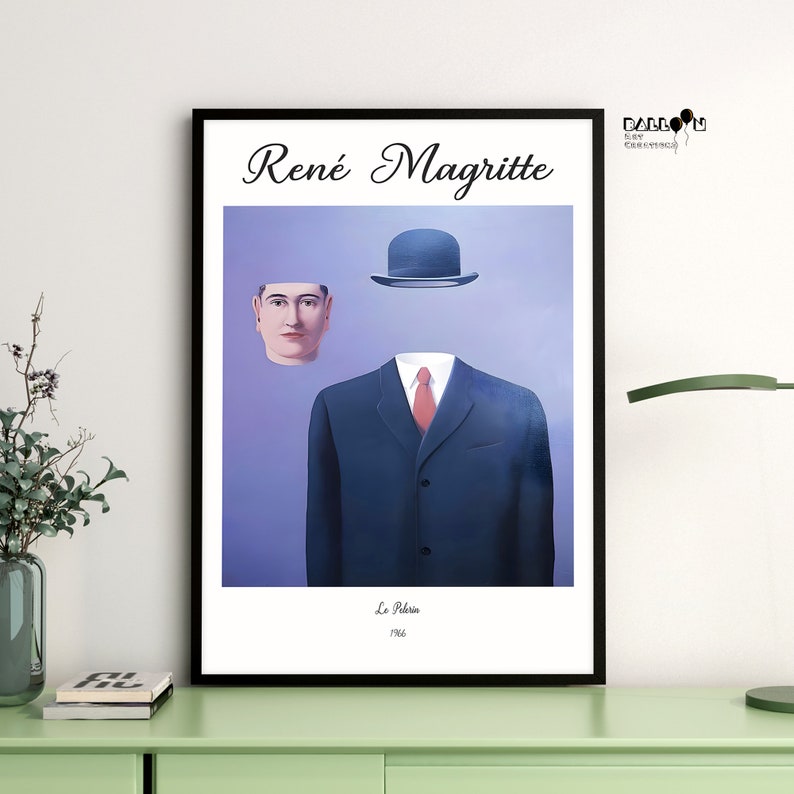 Rene Magritte, Le Pelerin, 1966, Rene Magritte Poster, Surrealism Art ...