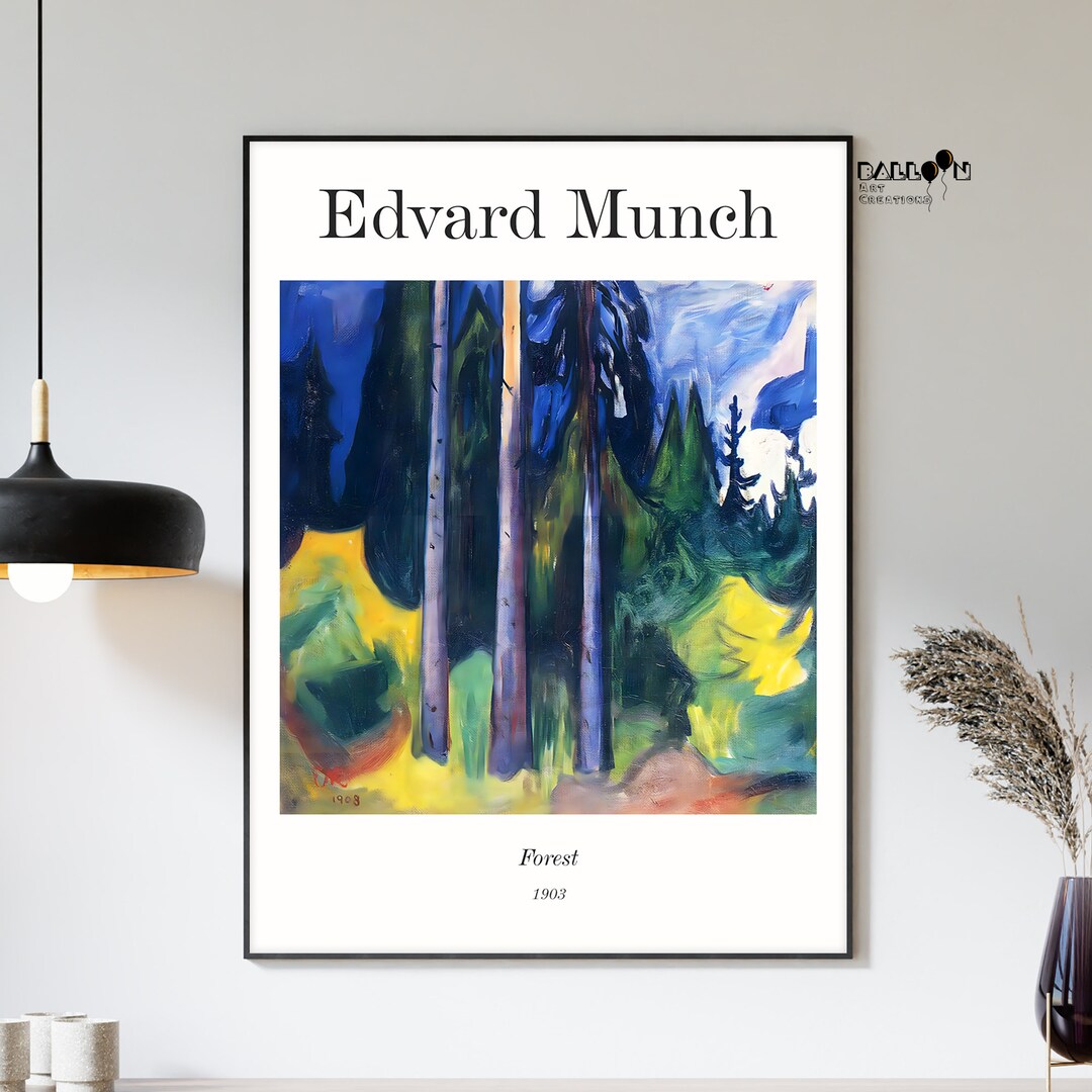 Edvard Munch, Forest, 1903, Edvard Munch Print, Landscape Poster ...