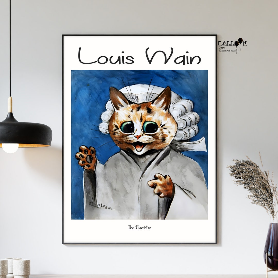 Louis Wain, the Barrister, Louis Wain Cat Poster, Home Wall Art, Animal ...