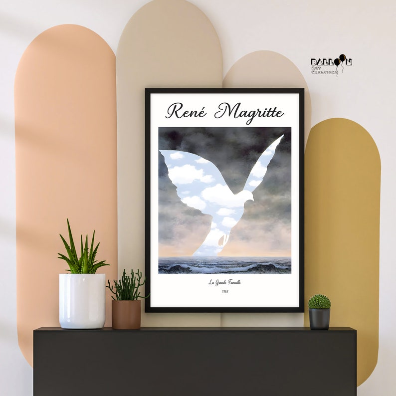 Rene Magritte, La Grande Famaille, 1963, Rene Magritte Poster, Magritte ...