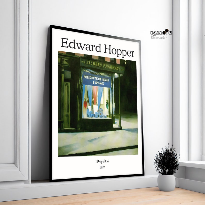 Edward Hopper, Drug Store, 1927, Edward Hopper Poster, Modern Wall Art ...