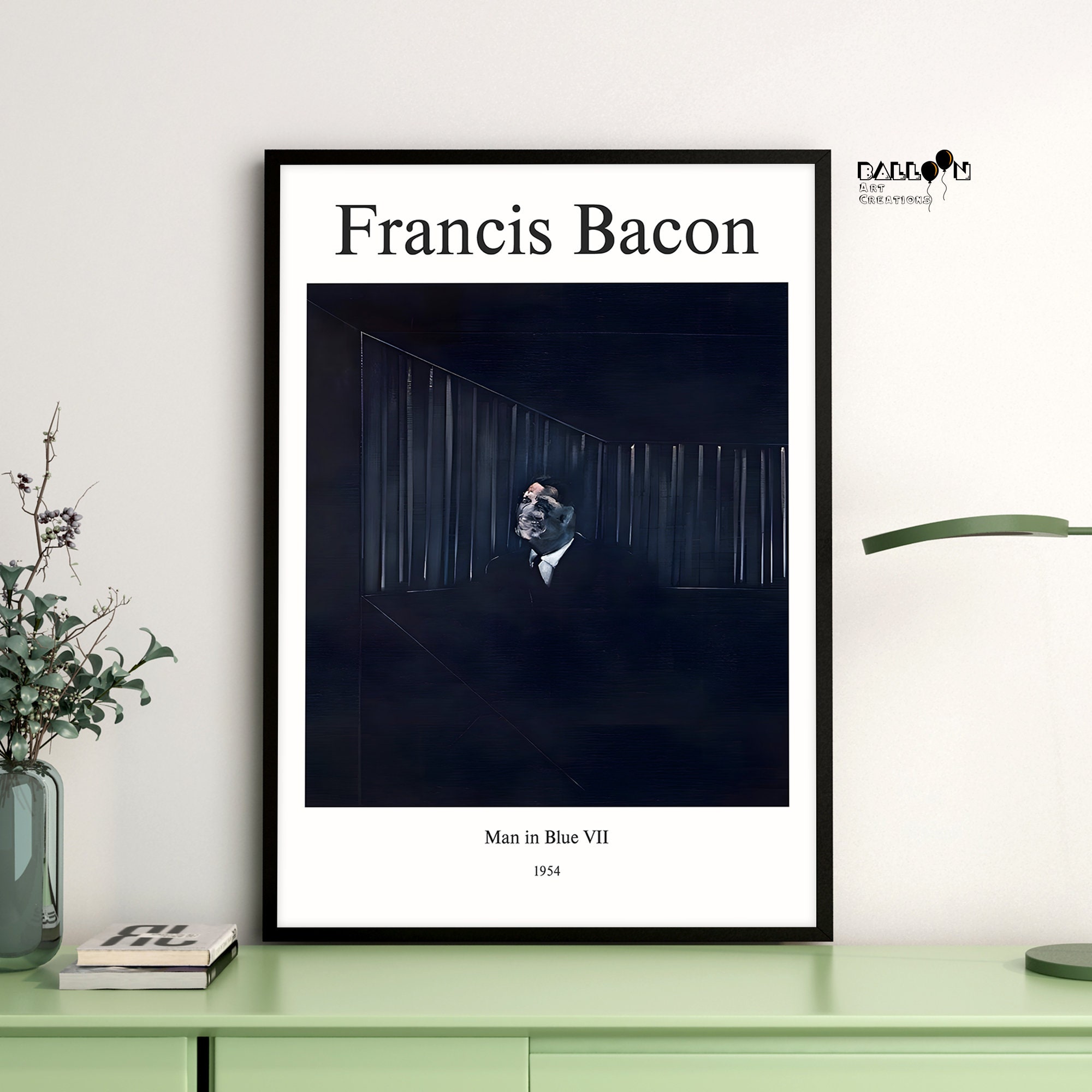 Francis Bacon, Man in Blue VII, 1954, Francis Bacon Poster, Museum Art ...
