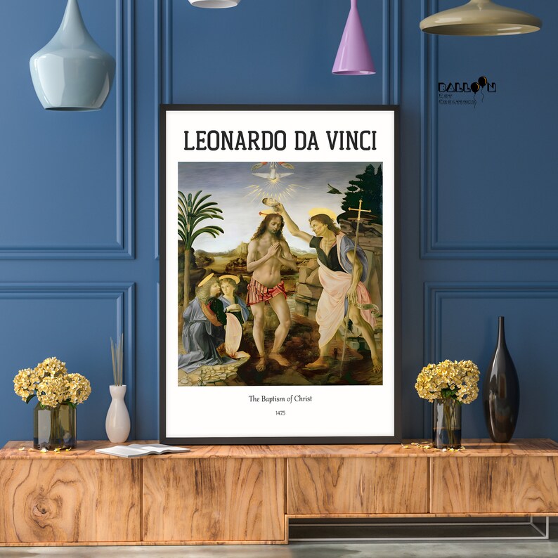 Leonardo Da Vinci, the Baptism of Christ, 1475, Da Vinci Print ...
