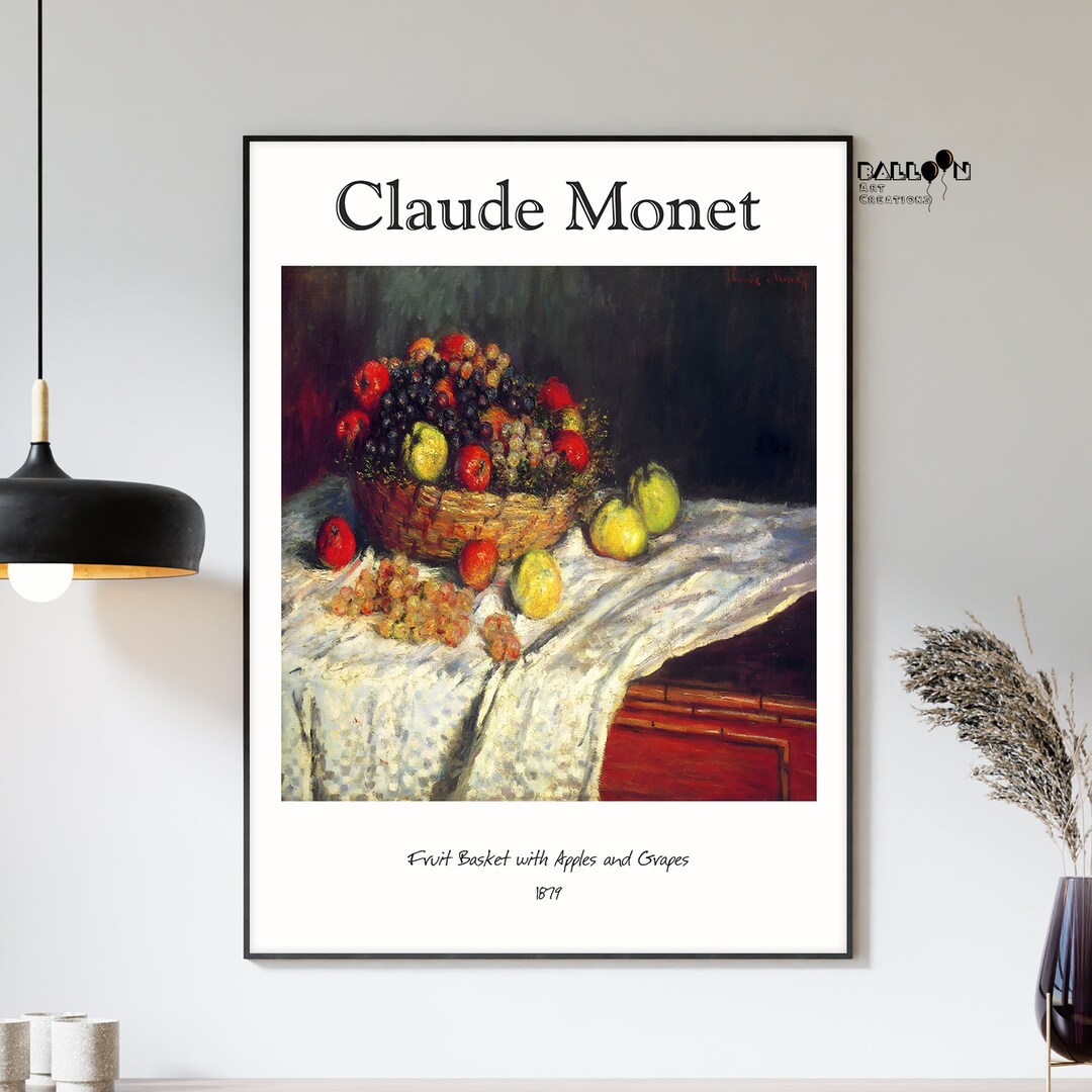 Claude Monet, Fruit Basket With Apples and Grapes, 1879, Claude Monet ...