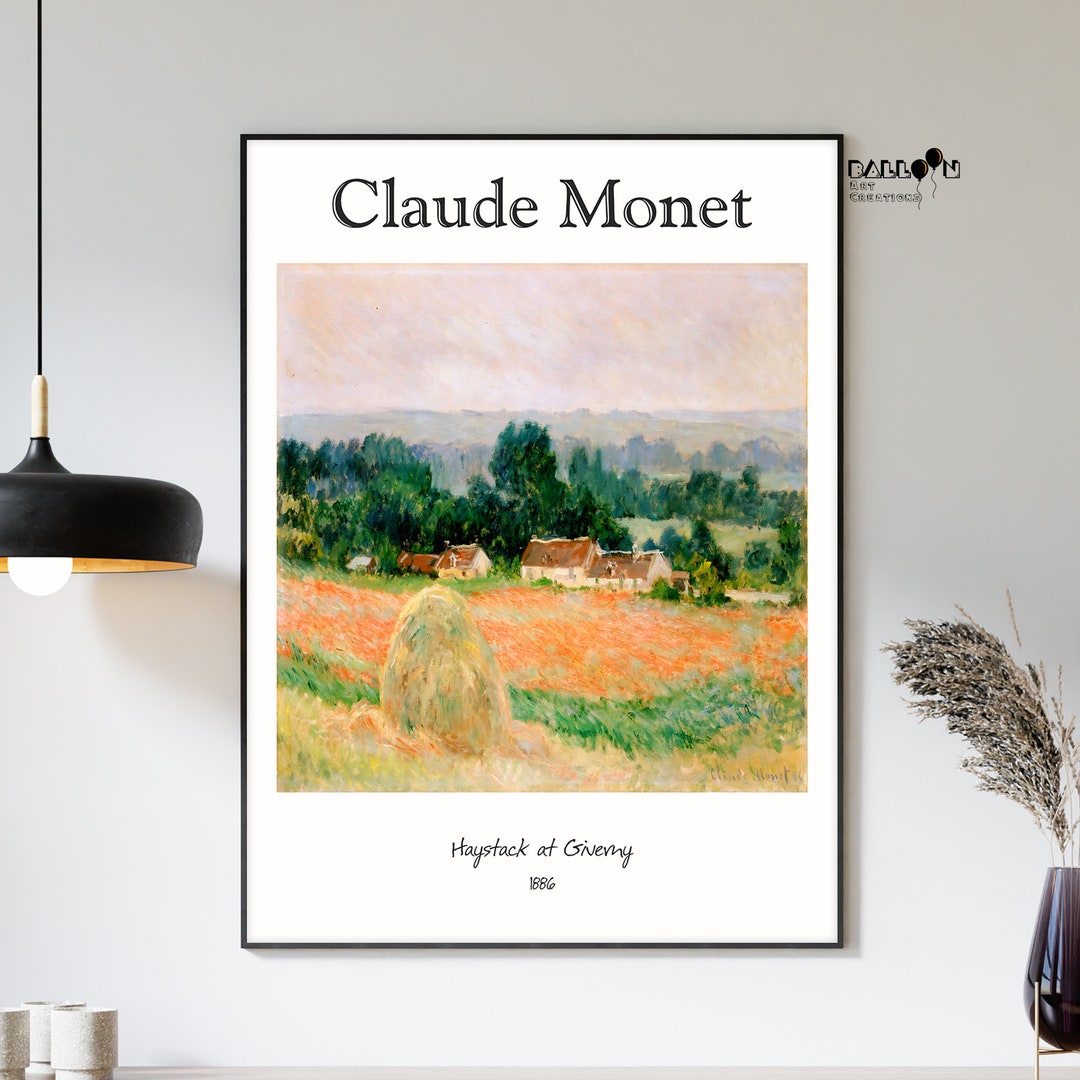 Claude Monet, Haystack at Giverny, 1886, Claude Monet Print, Home Wall ...
