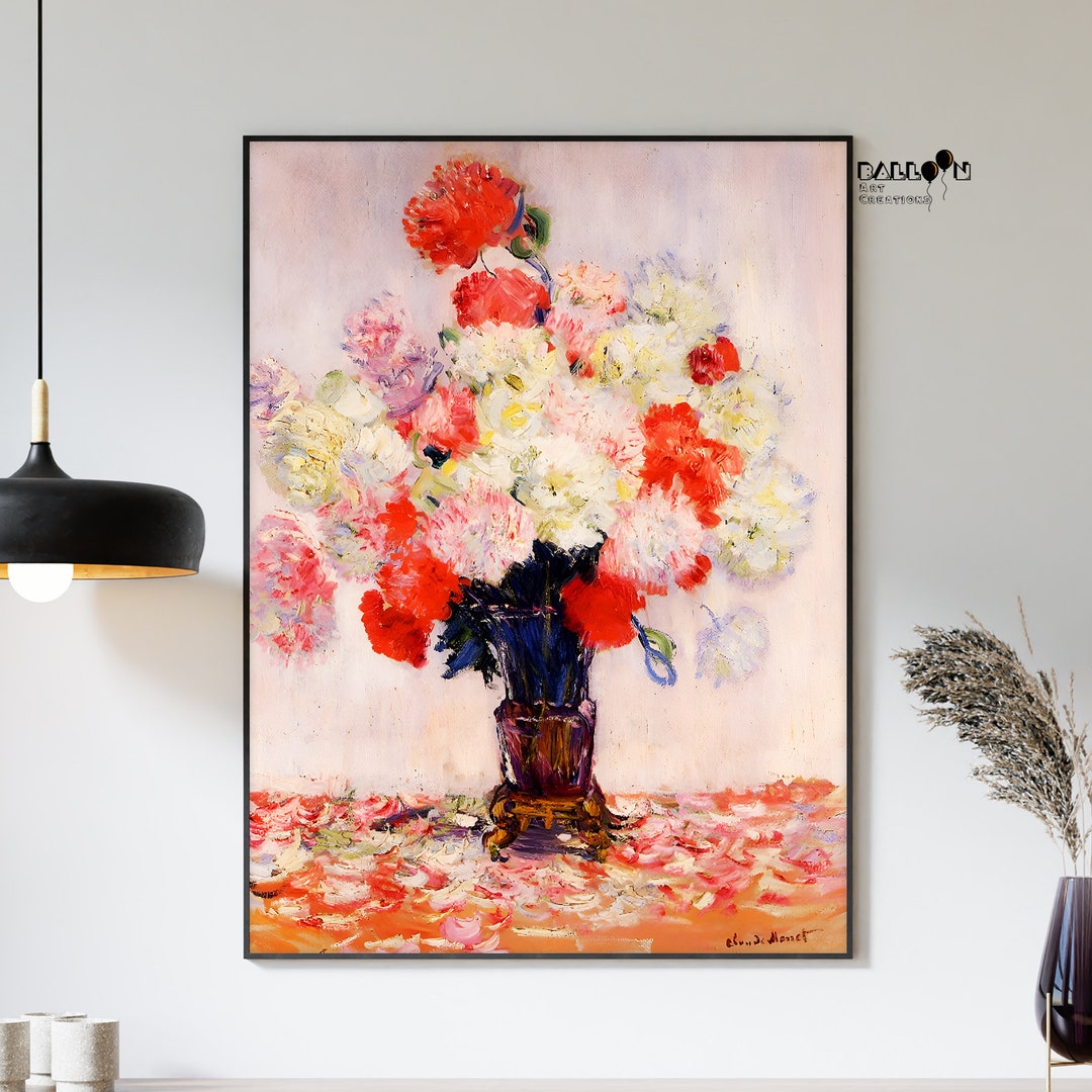 Claude Monet, Vase of Peonies, 1882, Claude Monet Poster, Wall Art ...